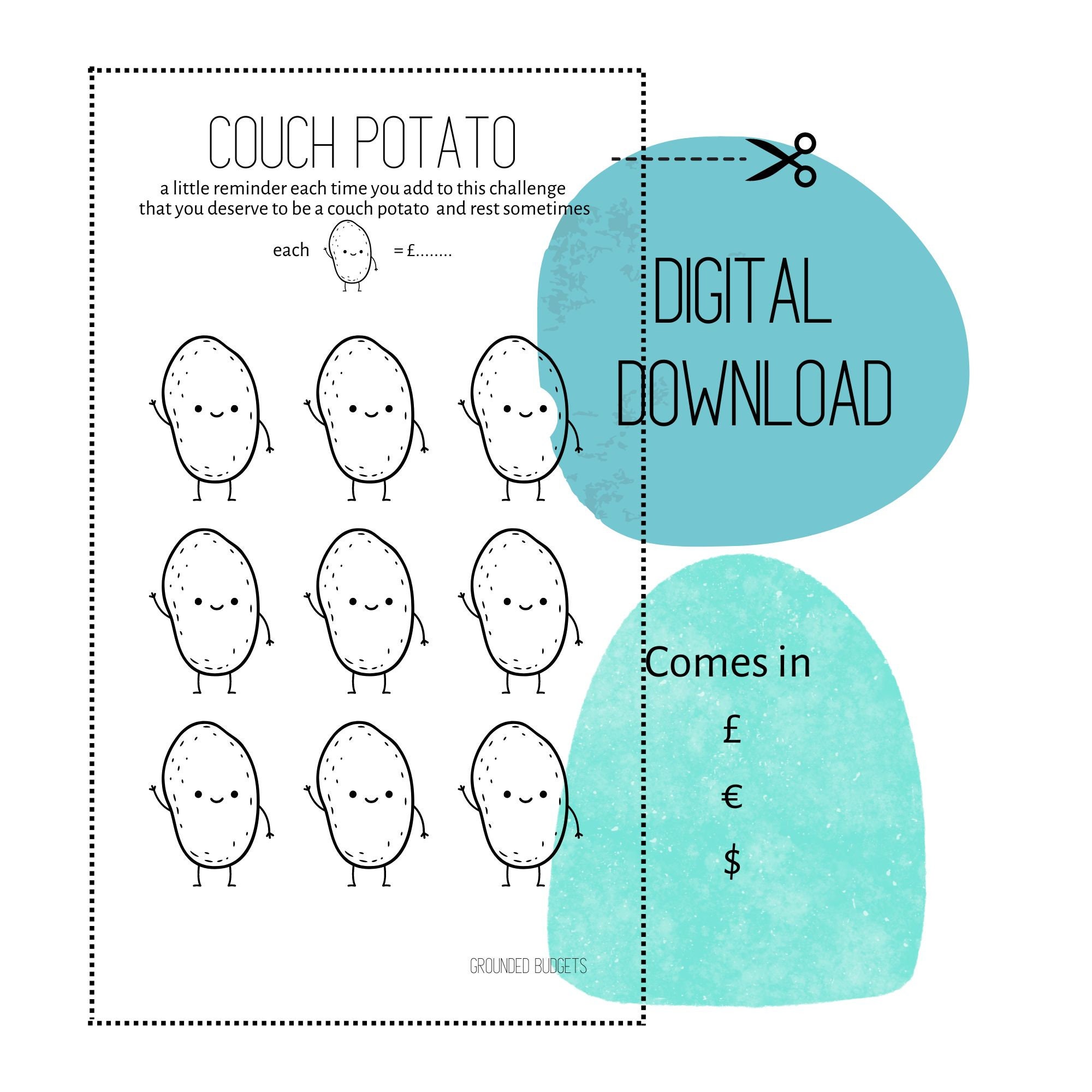 Downloadable Couch Potato Challenge - Etsy