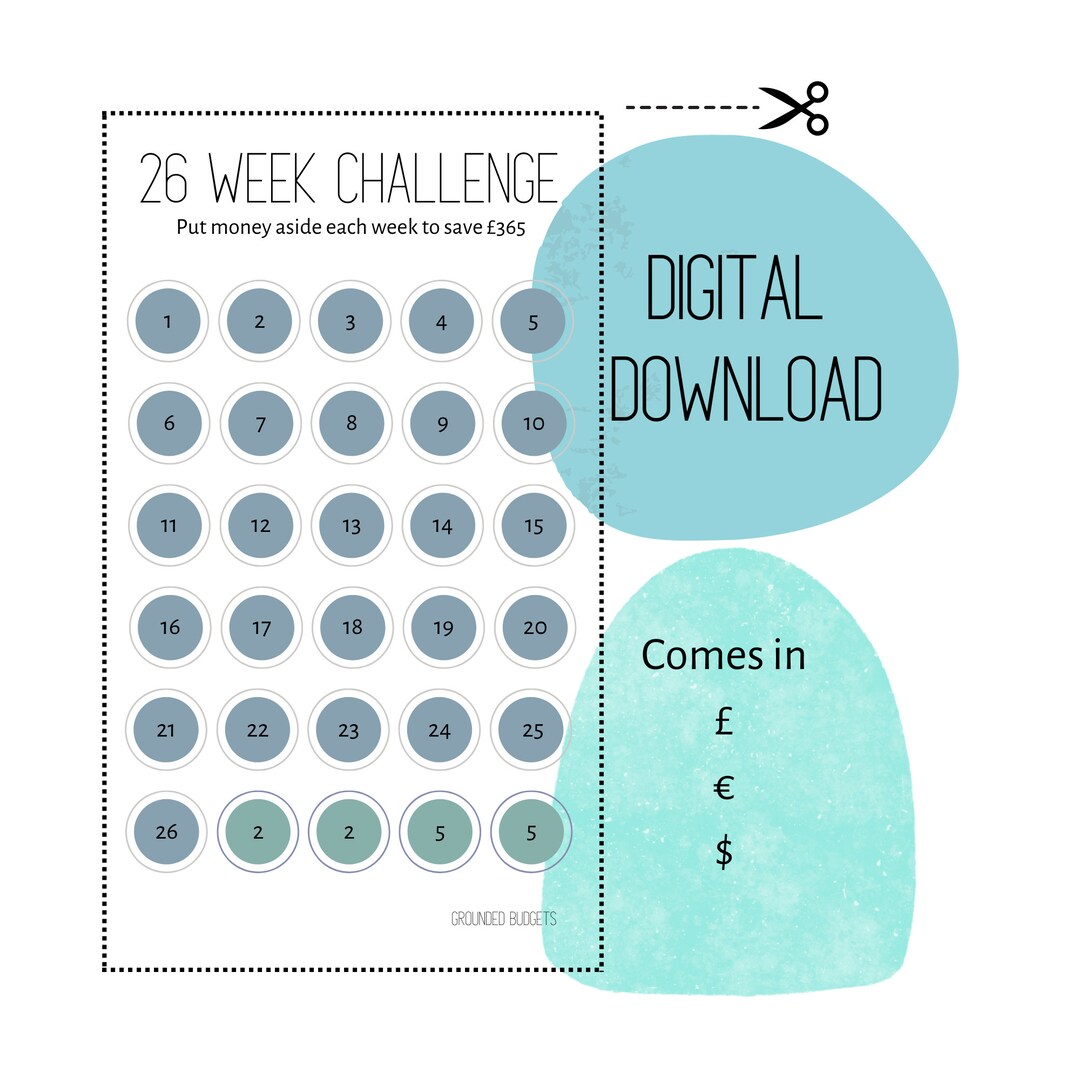 Downloadable 26 Weeks Challenge - Etsy