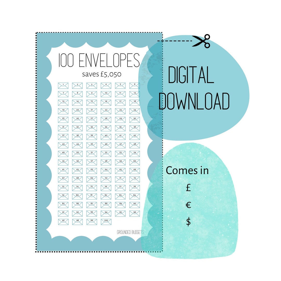 Downloadable 100 Envelopes Challenge - Etsy