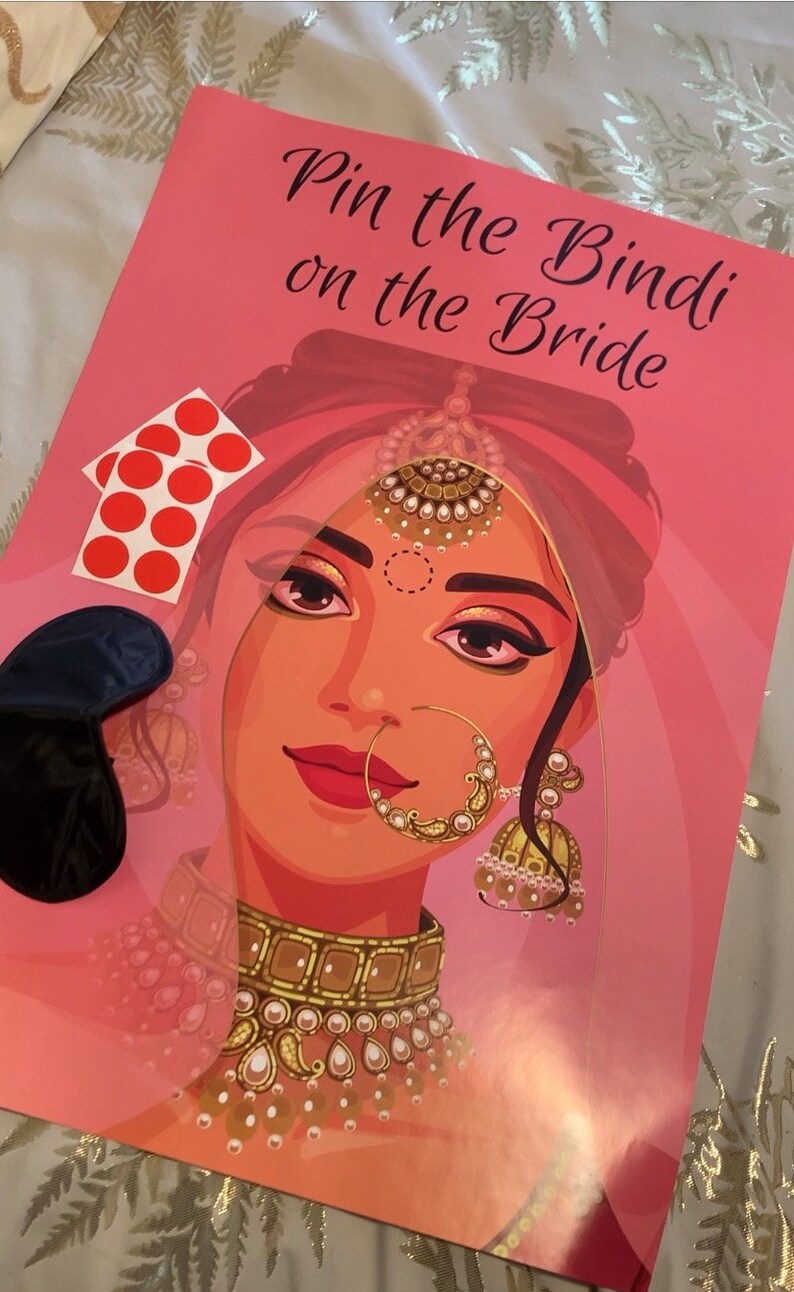 Pin the Bindi on the Bride Game - Etsy