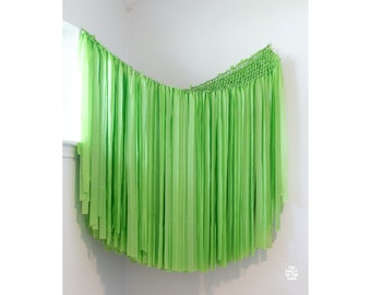 Peach Plastic Fringe Ceiling Install, Streamer Design, Wedding Decor ...