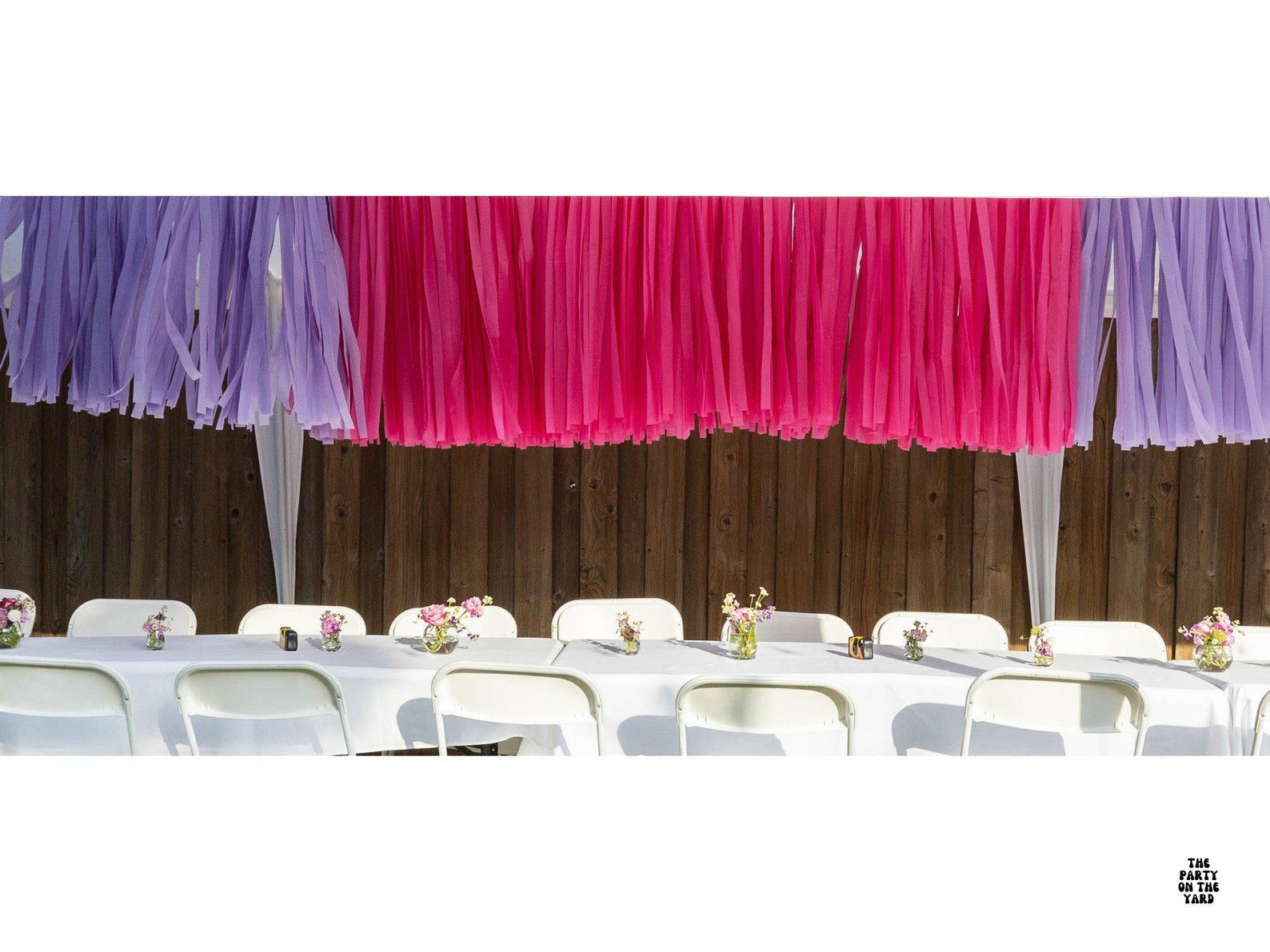 Wedding Decor, Plastic Fringe Ceiling Install, Voluminous Fringe ...