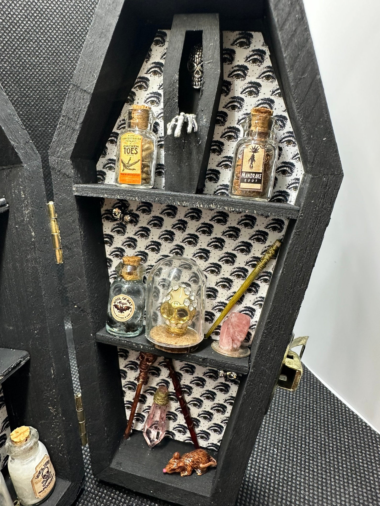 Halloween Coffin Display Shelves Miniature, Filled, Handmade Items and ...