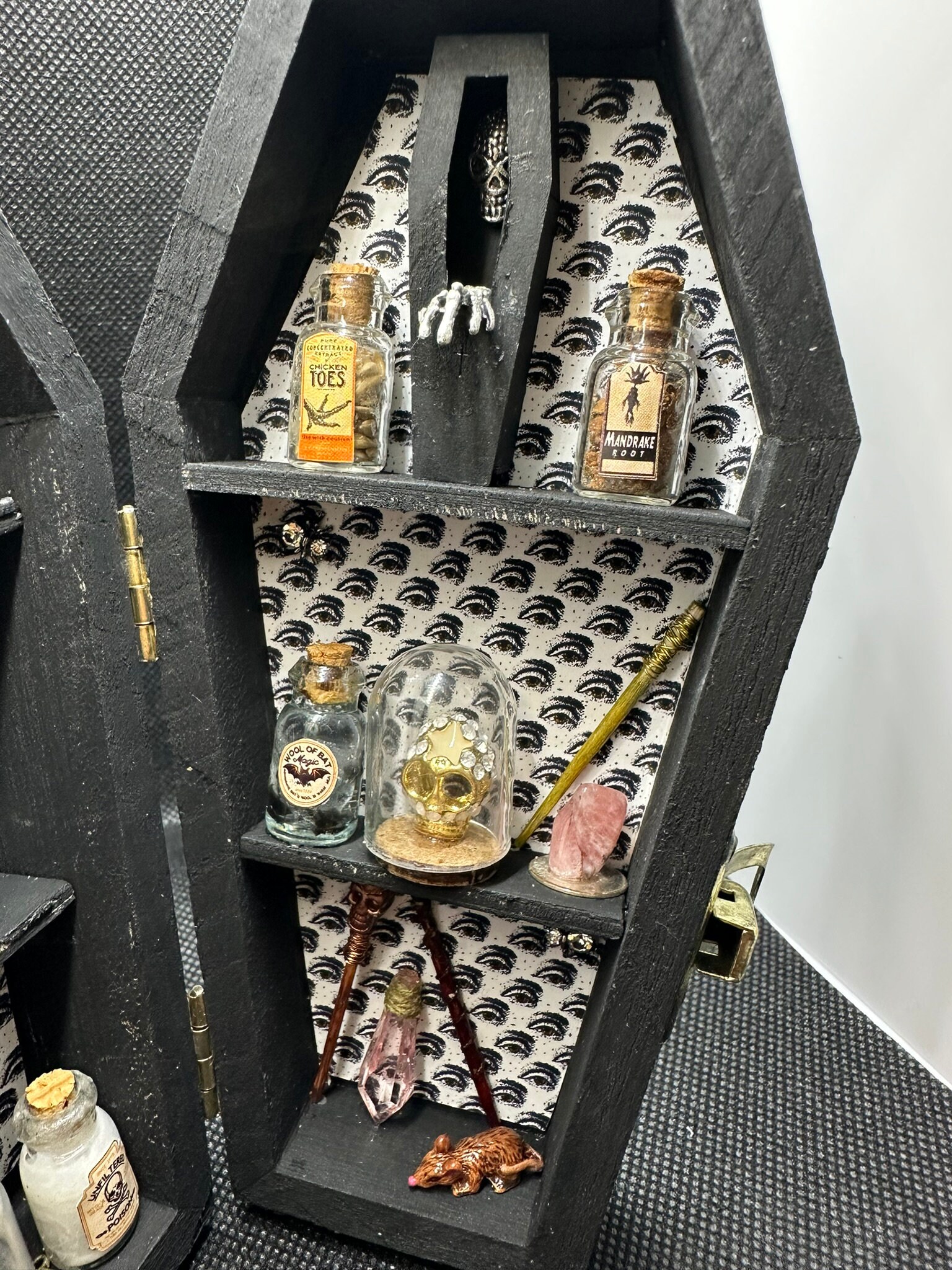Halloween Coffin Display Shelves Miniature, Filled, Handmade Items and ...