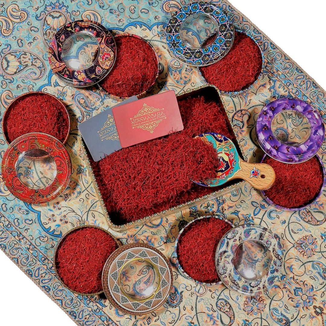 Persian Saffron Artisanal Superior Quality long Threads Metal Gift Box ...