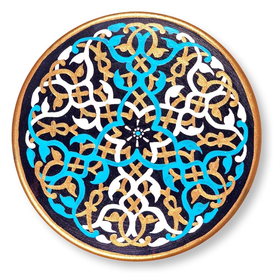 16cm Ceramic Plate Hand-painted With a Fine "tazhib" Design, the ...