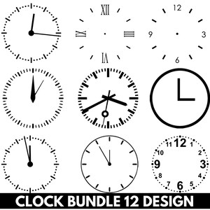 Clock Face Svg, Clock Svg, Clock Face Clipart Bundle Cut Files, Clock ...