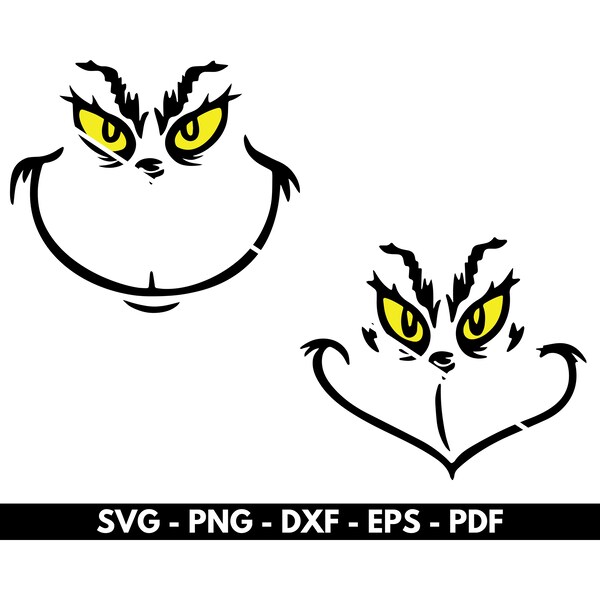 Grinch face stencil svg - Etsy Österreich
