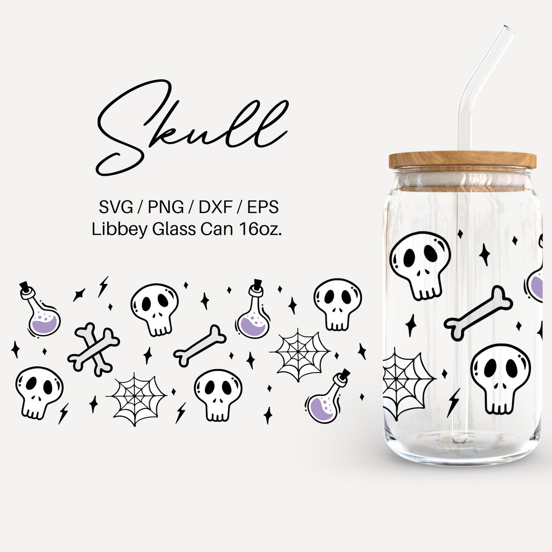 Skull Glass Cup Svg Ice Coffee Cup Png Glassware Svg Coke Glass Can ...