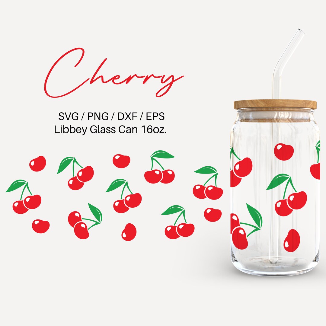 Cherry Glass Cup Svg Ice Coffee Cup Png Glassware Svg Coke Glass Can ...