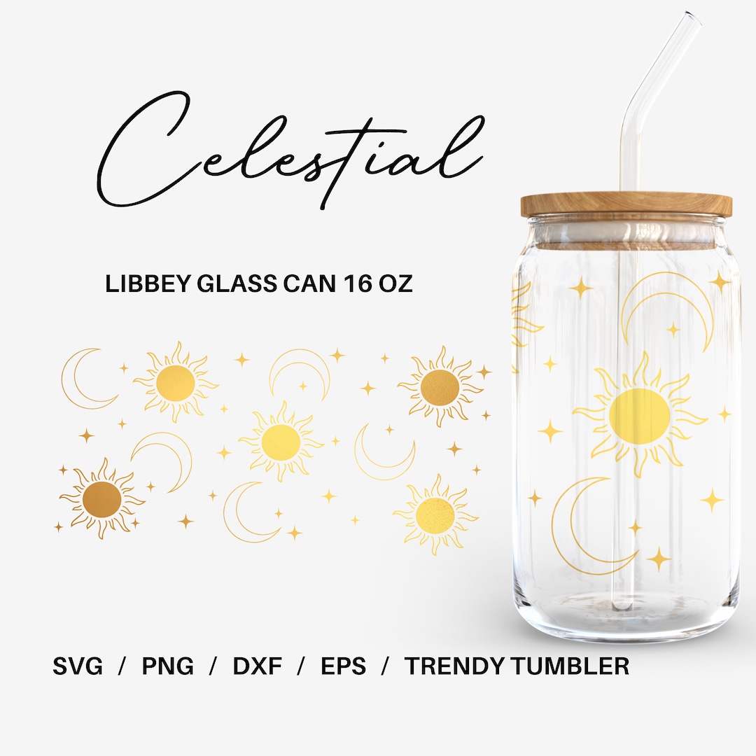 Celestial Glass Can 16 Oz Libbey Glass Can Glass Can Cup Wrap Svg Files ...