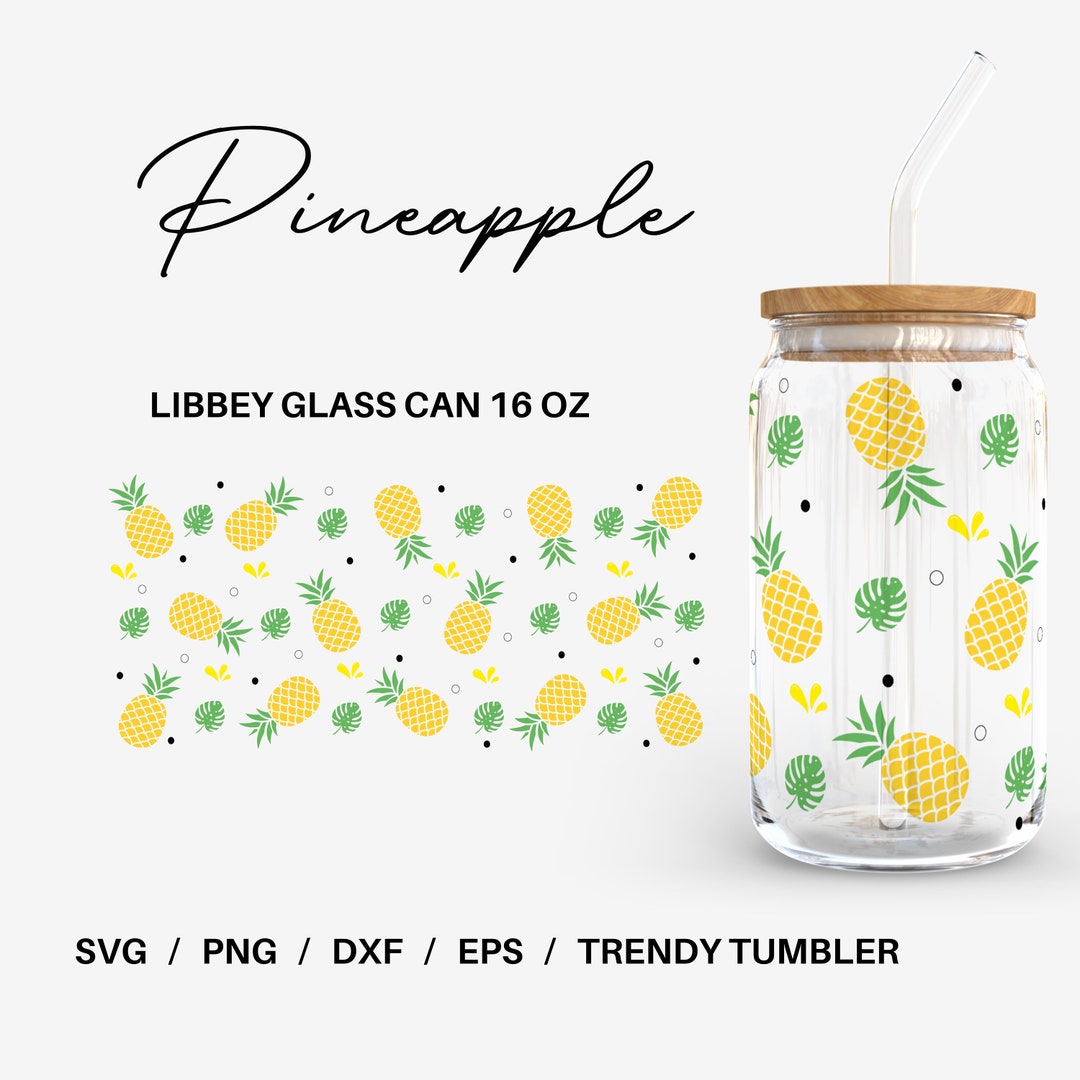 Pineapple Glass Cup Svg Ice Coffee Cup Png Glassware Svg Coke Glass Can ...