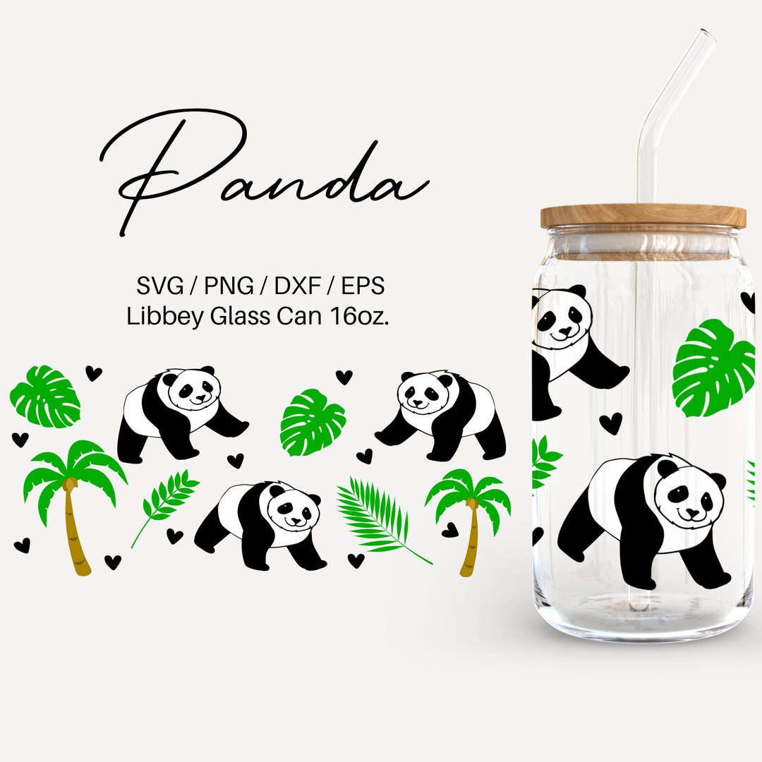 Panda Glass Cup Svg Ice Coffee Cup Png Glassware Svg Coke Glass Can ...