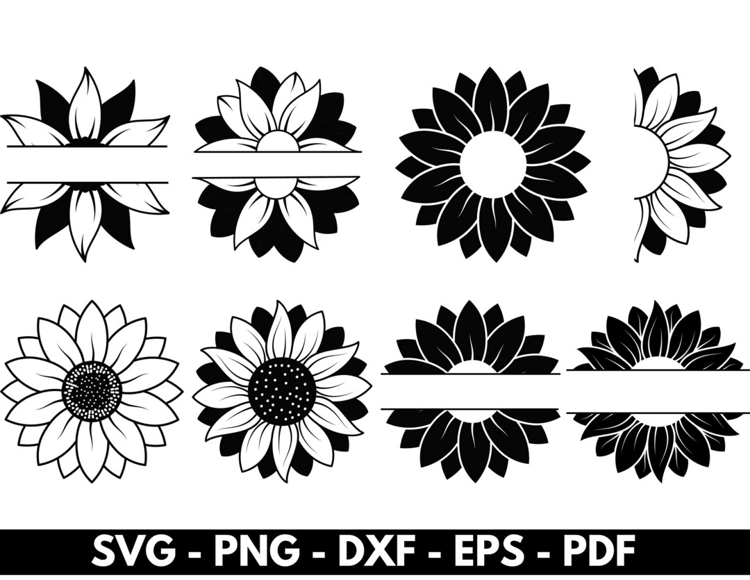 Sunflower SVG Bundle, Floral Bundle, Sunflower Png, Monogram Svg ...