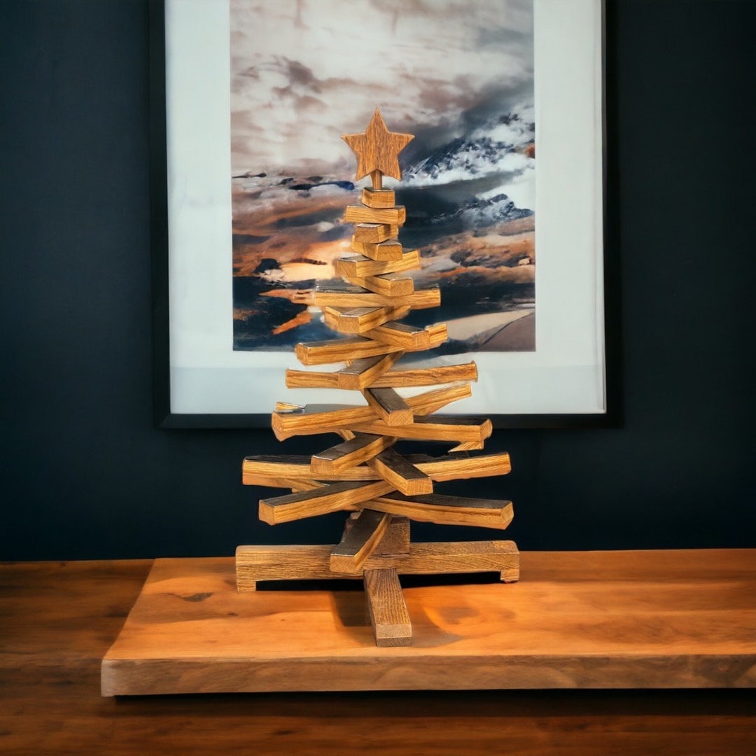 Whiskey Stave Holiday Tree Made From Recycled Whiskey Barrel Staves ...