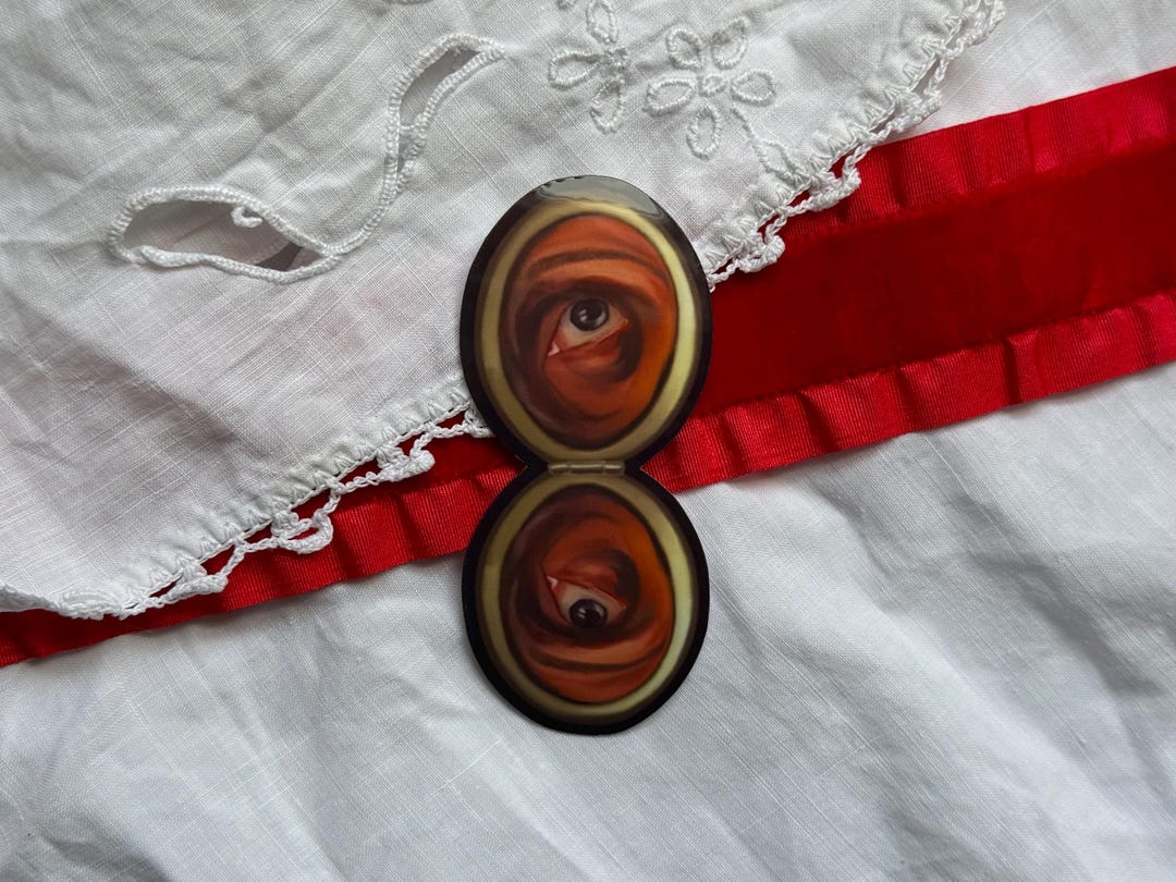Victorian Inspired Illustrated Vinyl Original Eye Locket Sticker - Etsy