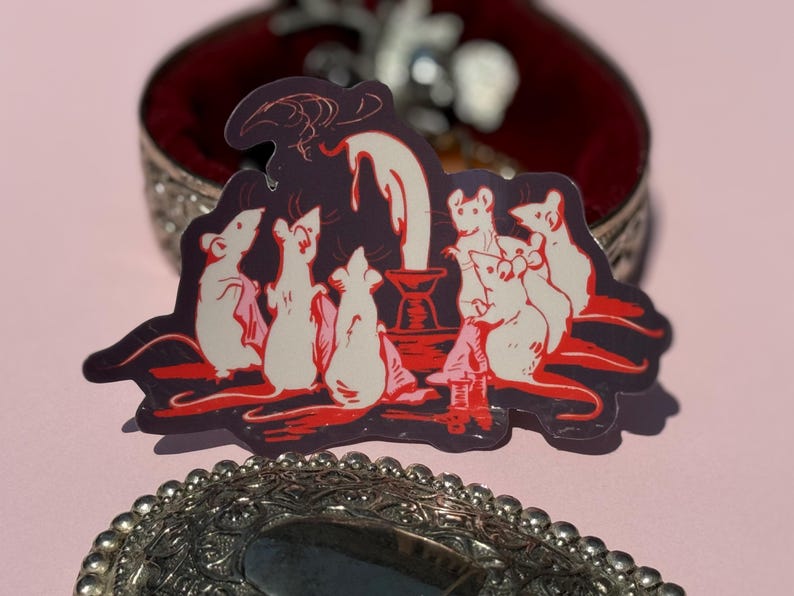 Magical Mouse Circle Illustrated Original Vinyl Sticker – Witchcore ...