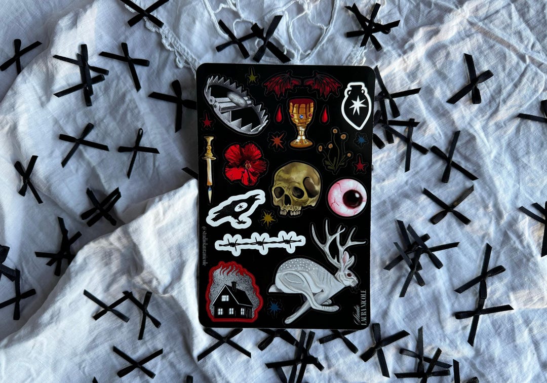 Illustrated Aesthetic Vinyl Sticker Sheet | Series 4 - Etsy