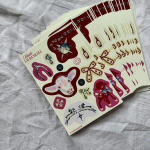 Illustrated Aesthetic Vinyl Sticker Sheet | Series 1 - Etsy