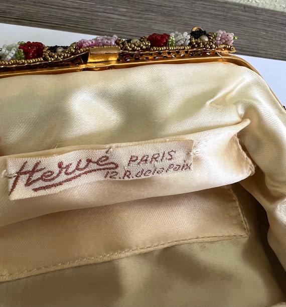 French 50s Vintage Embroidered Beaded Black and Pink … - Gem