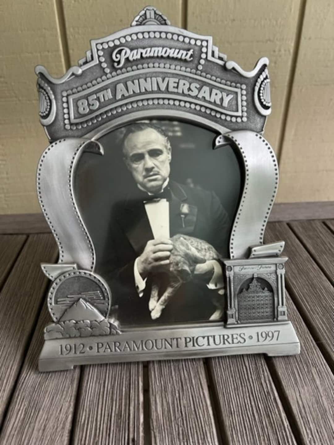 The Godfather Vito Corleone Holding Cat Photo in Frame Paramount Pics ...