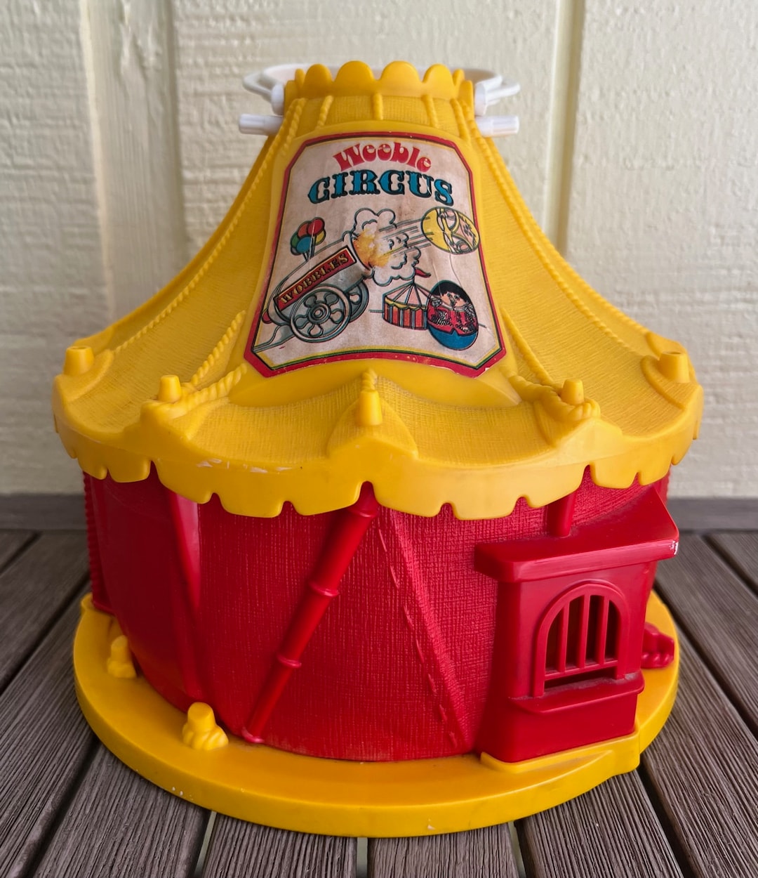 Weeble Wobble Circus Tent Play Toy Hasbro Red Yellow Vintage - Etsy