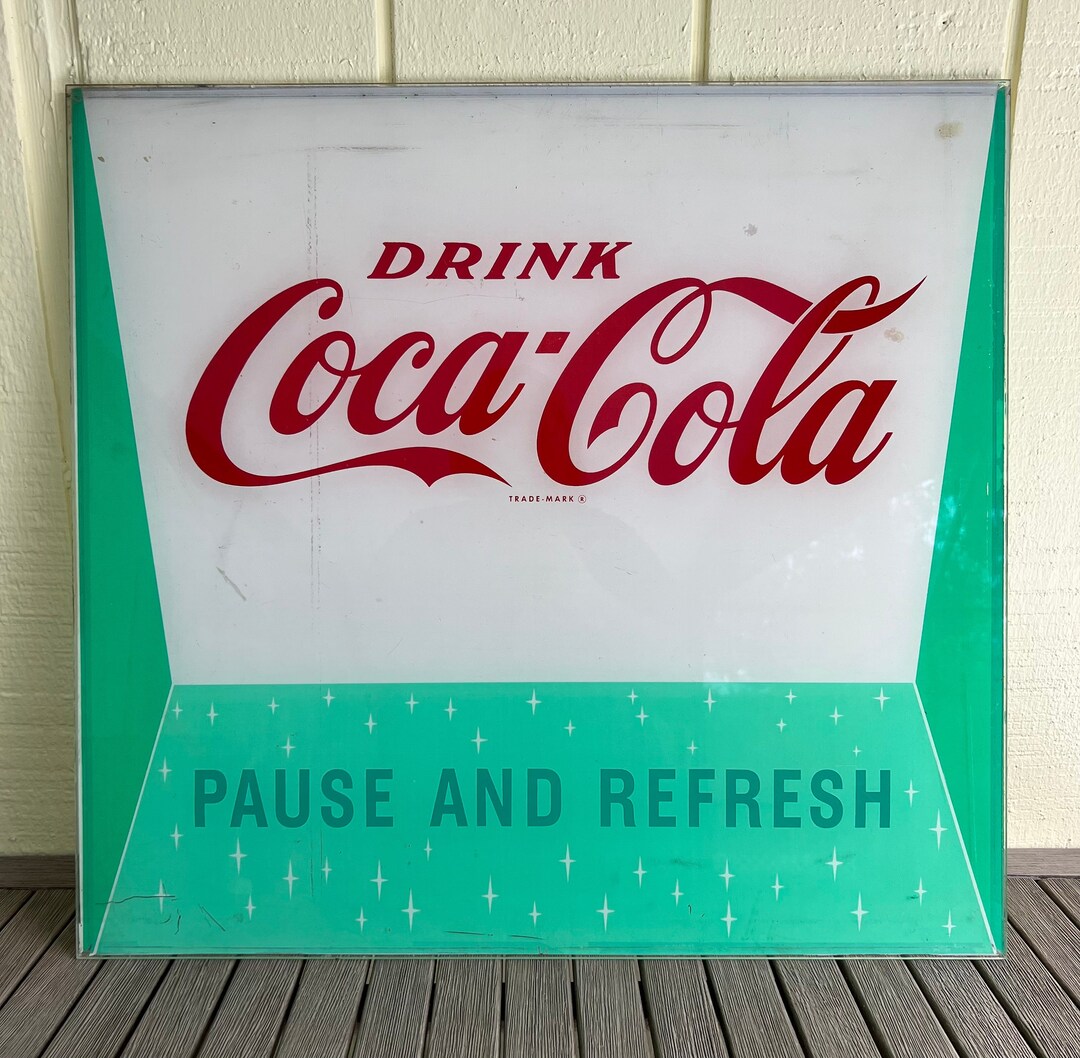 Coca-cola Sign - Pause and Refresh - VINTAGE Plexiglass From Coke ...
