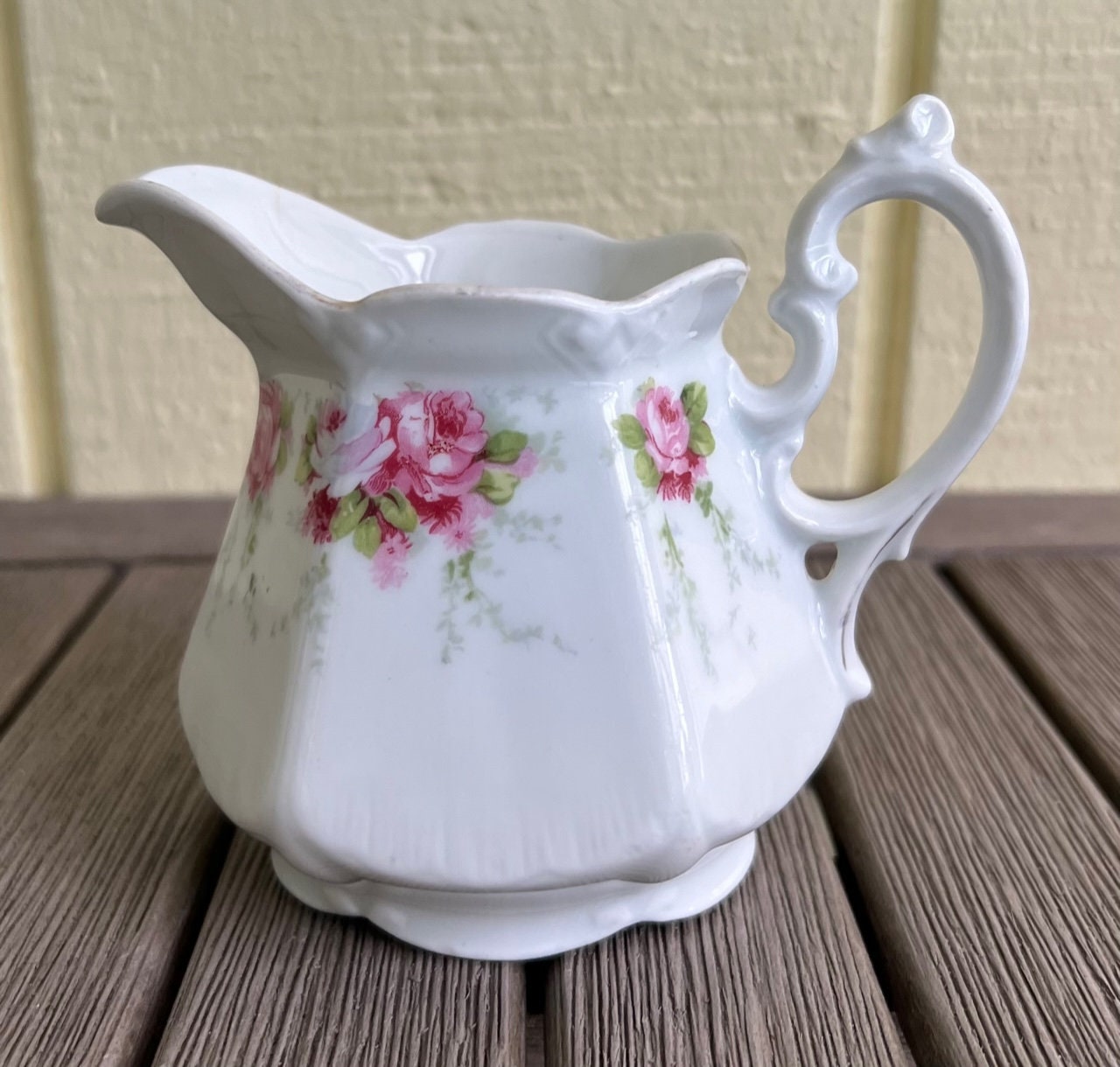 German Creamer China Pitcher Rose Pattern Vintage - Etsy