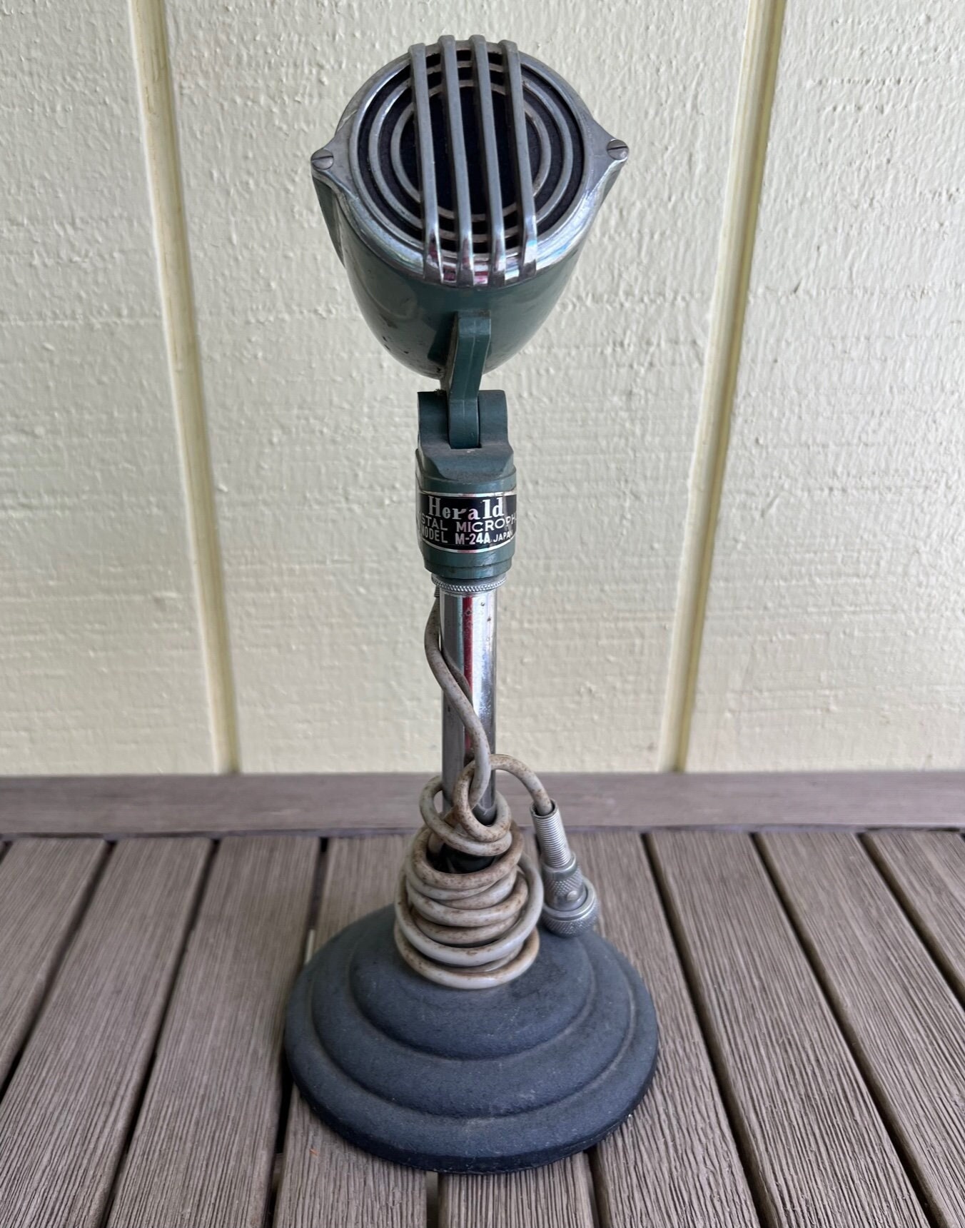 Herald Crystal Microphone Model M-24A Japan With Stand 60s Vintage Ham ...