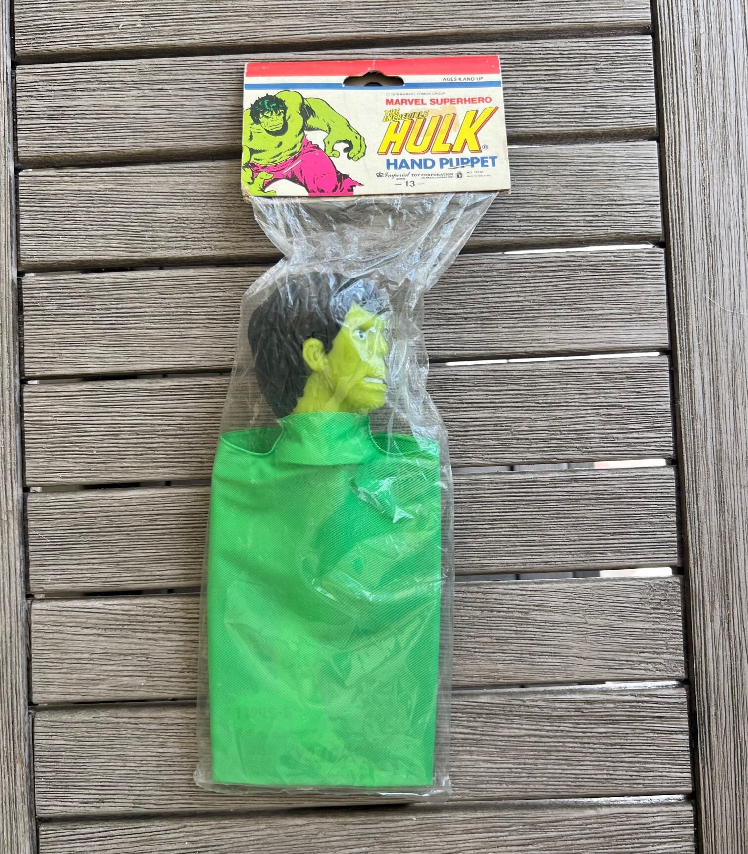 The Incredible Hulk Hand Puppet Vintage 1978 Imperial Toy Corp NEW RARE ...