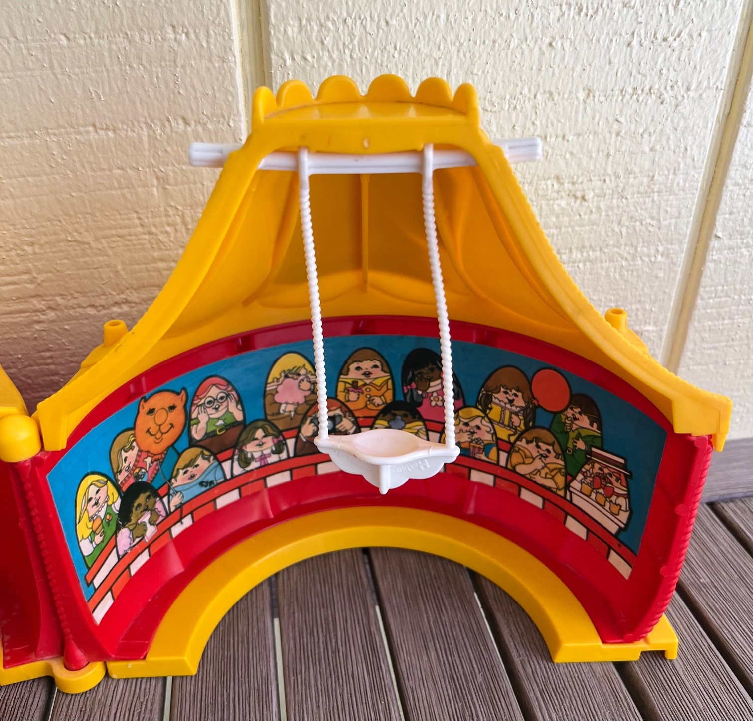 Weeble Wobble Circus Tent Play Toy Hasbro Red Yellow Vintage - Etsy