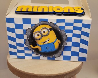 Minions Inspired Favor Box, Minions Cake Topper, Minions Party Box ...