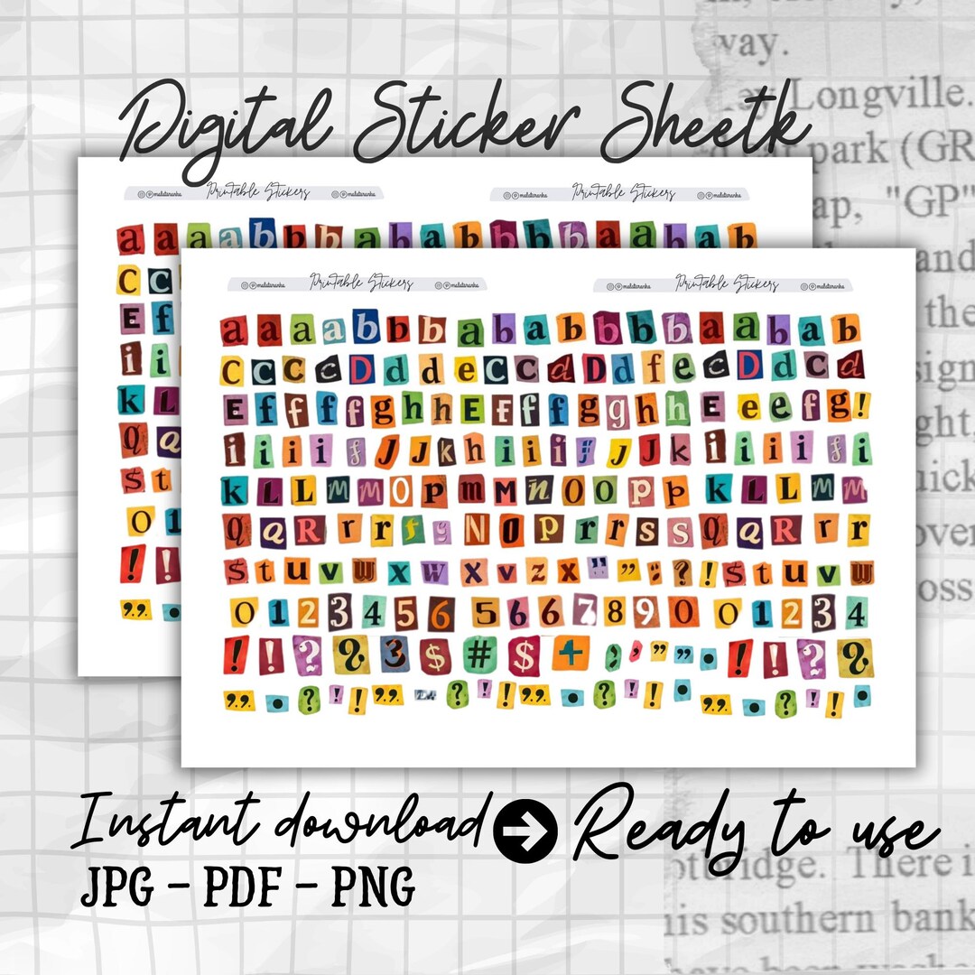Printable Alphabet, Magazine Cutout Letters PNG, Ransom Note Alphabet ...
