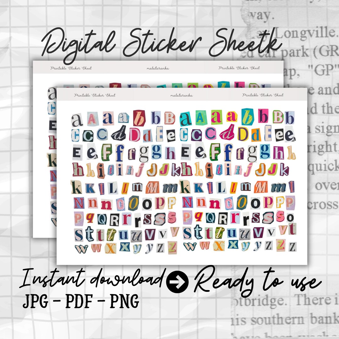 Printable Alphabet, Magazine Cutout Letters PNG, Ransom Note Alphabet ...