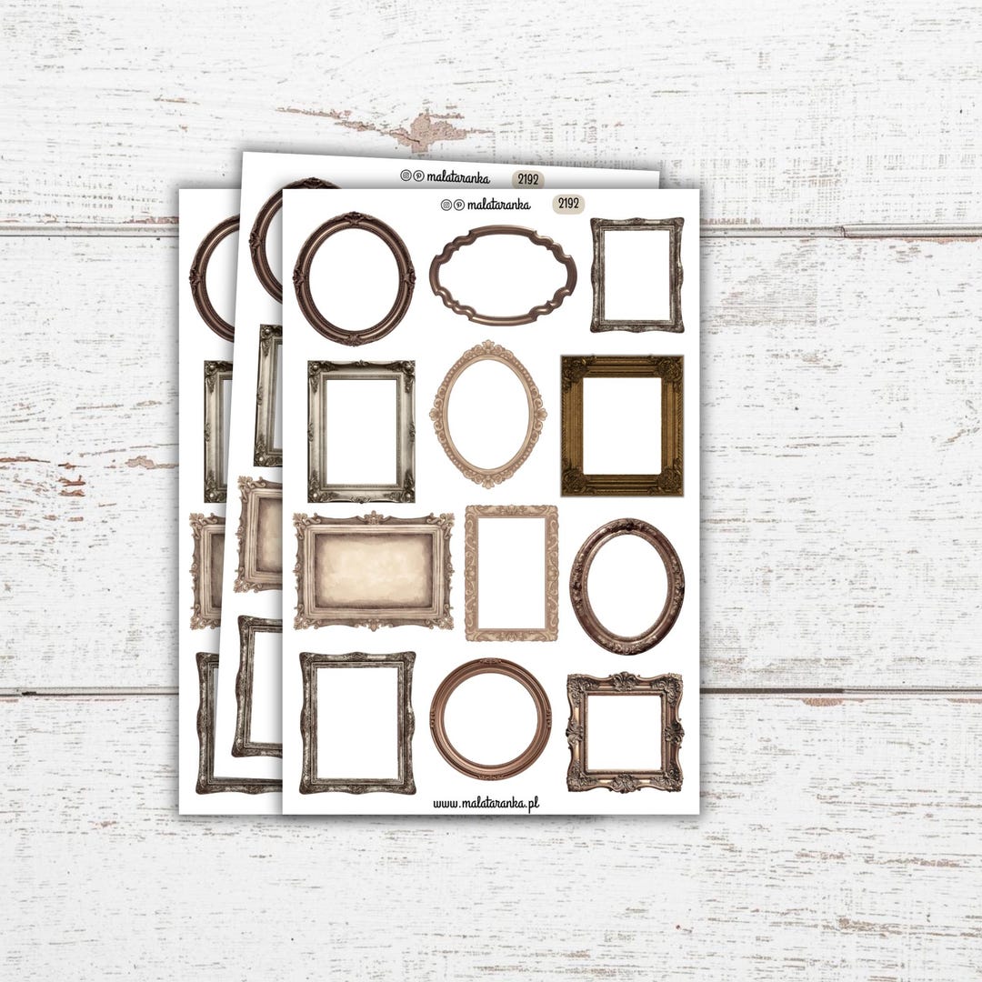 Sticker Sheet Vintage Paper Frames Photo Album Junk Journal - Etsy