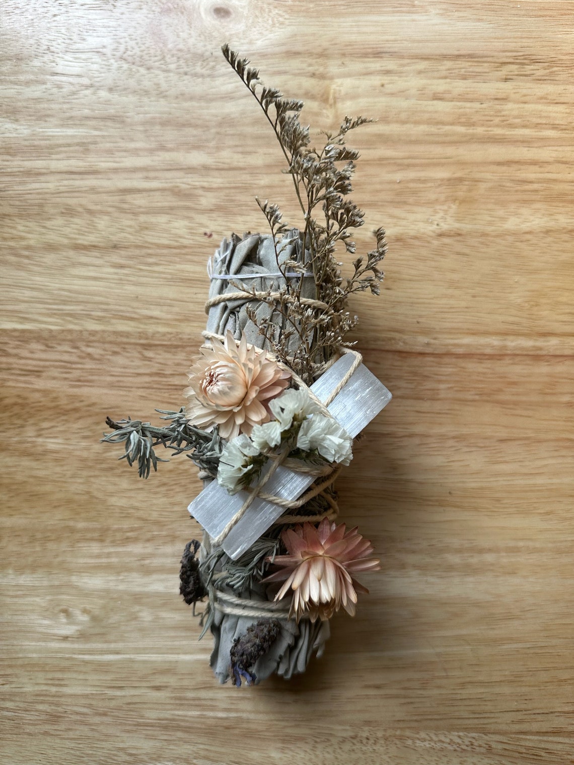 Sacred Sage Bundle With Tourmaline Wand and Dried Florals/metaphysical ...
