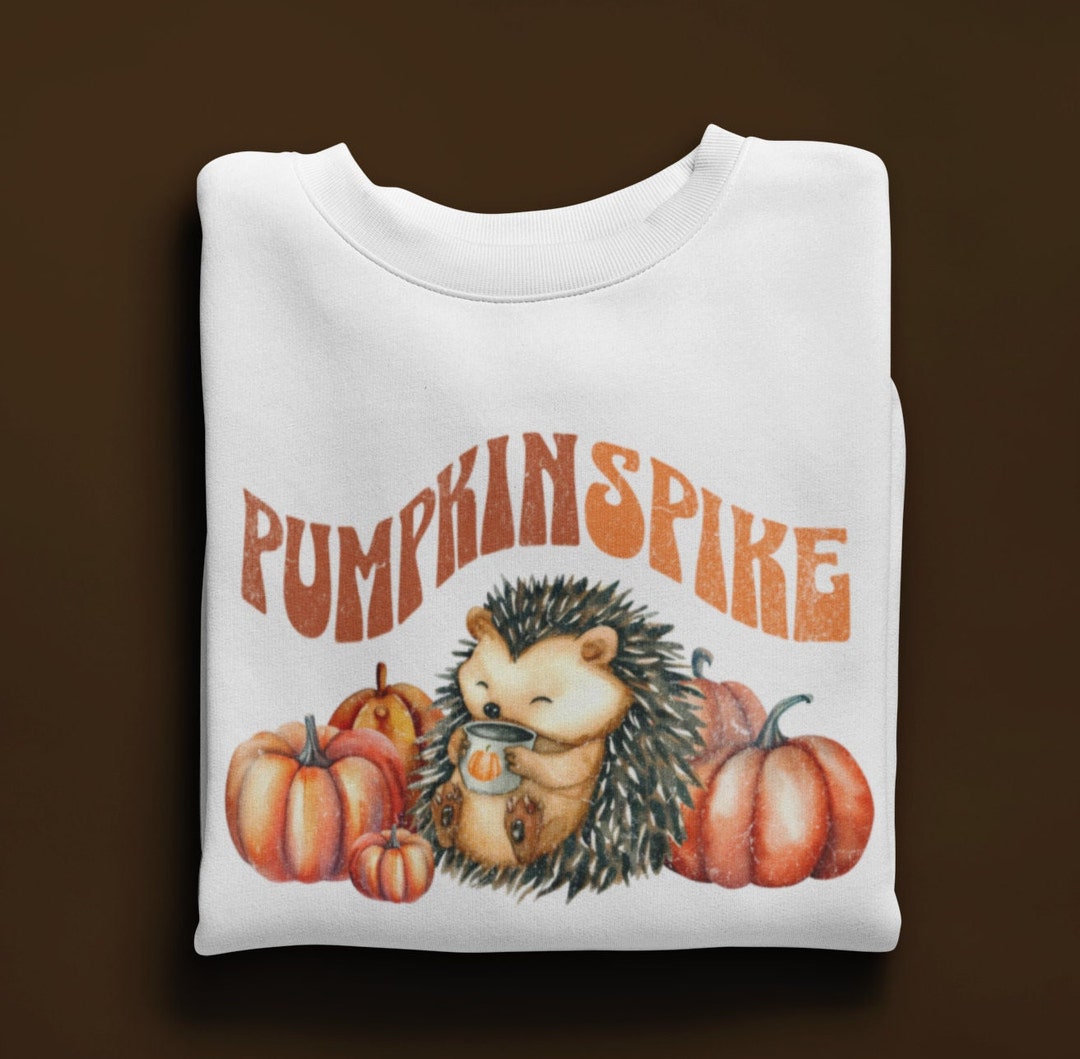 Retro Pumpkin Spike Hedgehog Coffee Sweatshirt | Cute, Cozy Pumpkin ...