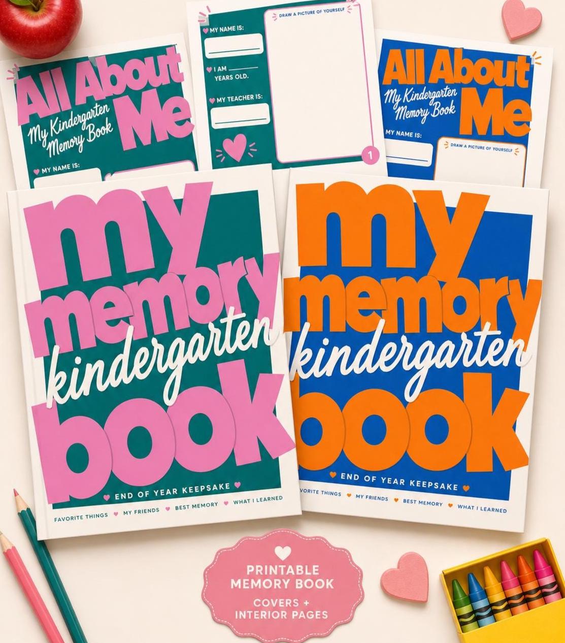 Kindergarten Memory Book Printable, End of Year Keepsake, Last Week of ...