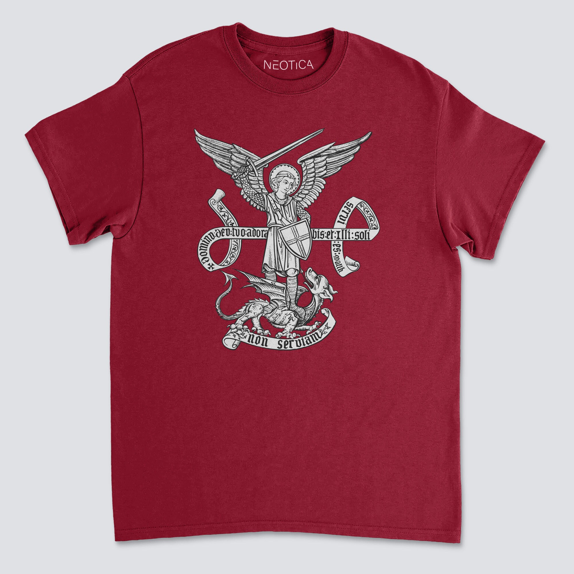 Saint Michael Archangel T-shirt St Michael Dragon Tshirt Christian Gift ...