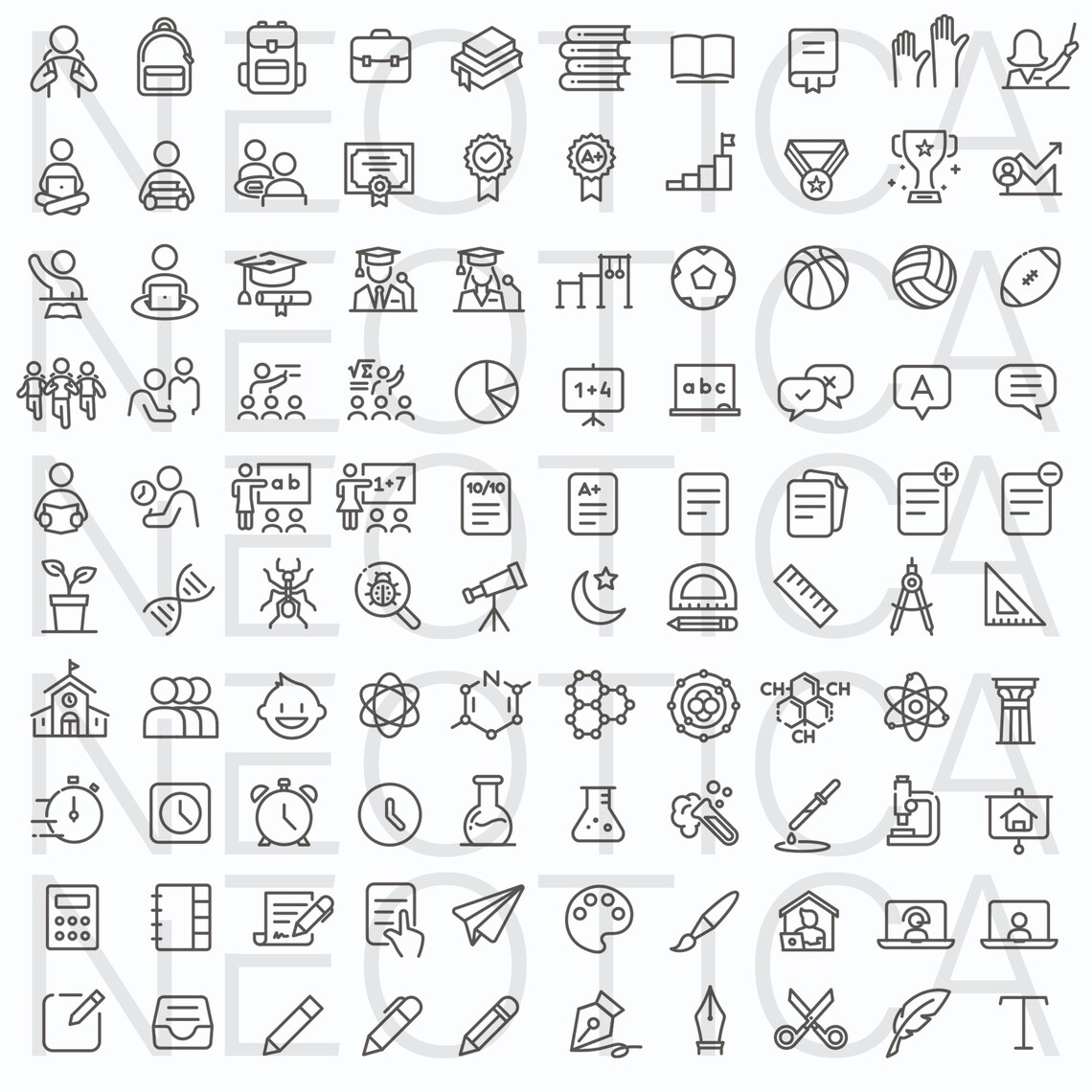 School Icon Packs SVG Icons Vector Icon Set PNG Icon Bundle Icon Pack ...