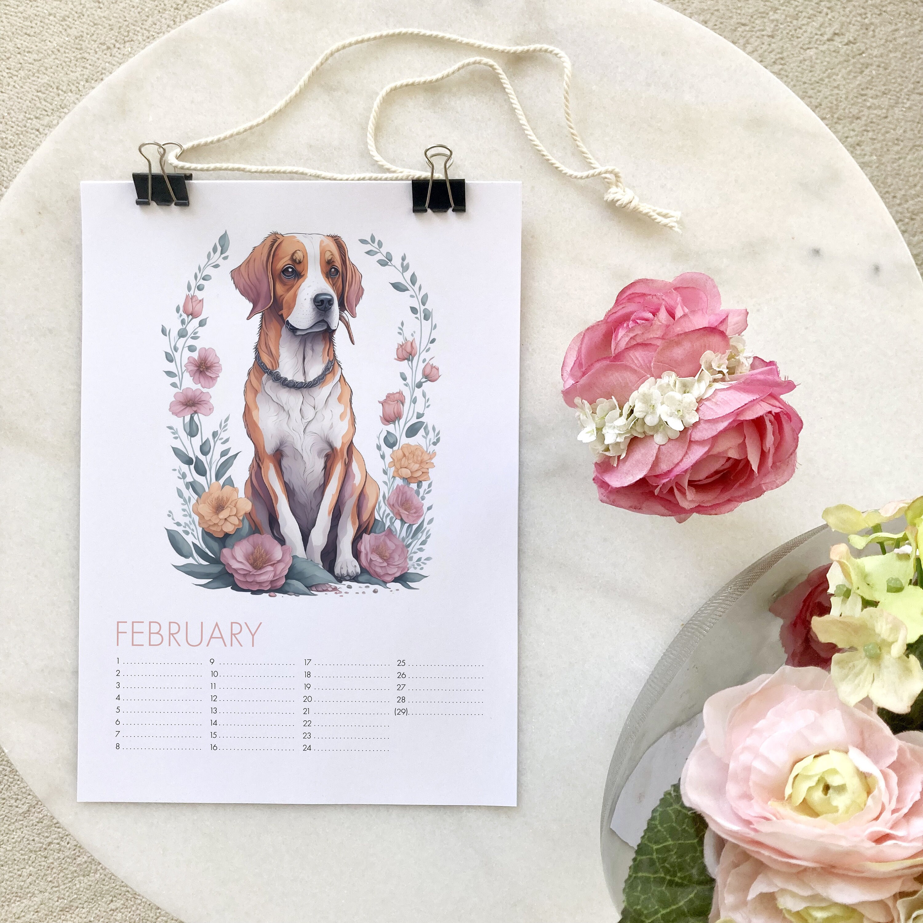 Perpetual Calendar for Birthdays With Cute Dogs, A4 Format Ready to ...