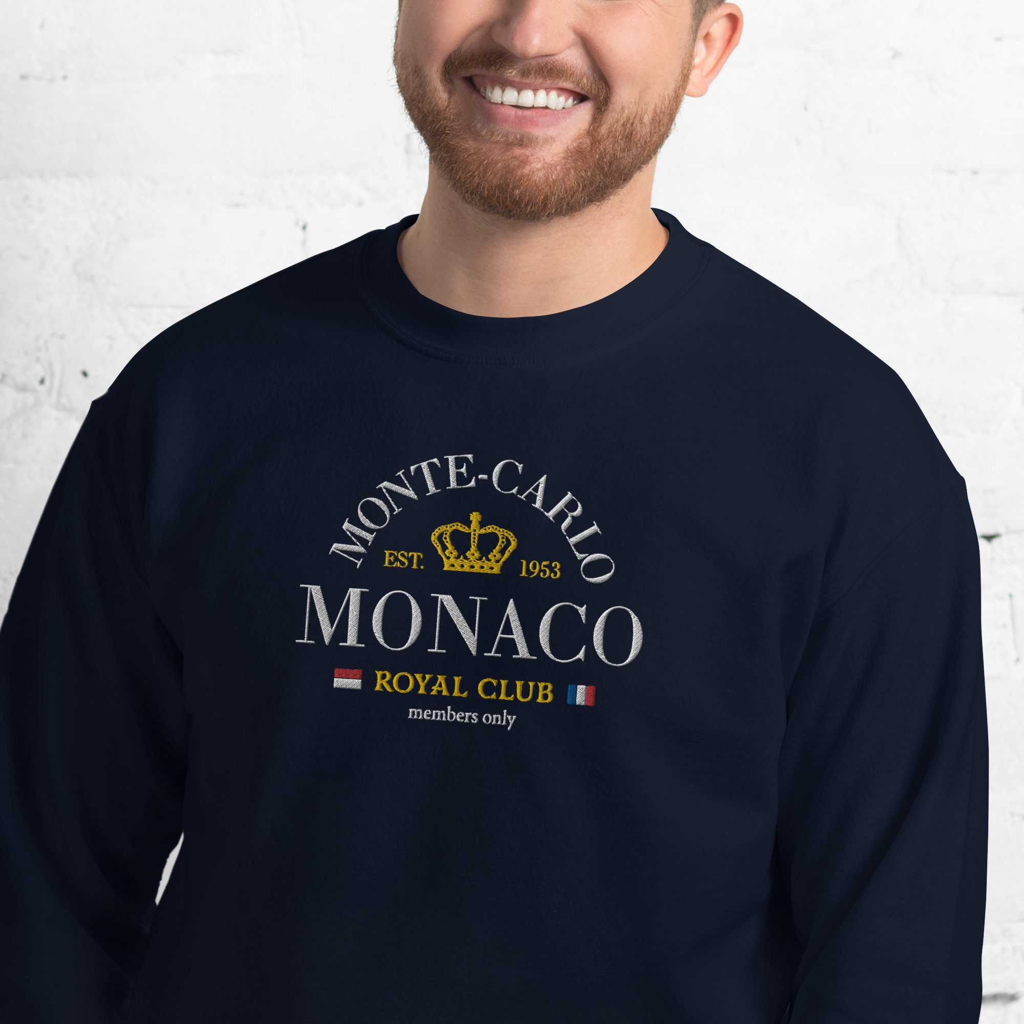Sweatshirt Monaco Brodé Sweat Monte Carlo Royal Club Unisexe Souvenir ...