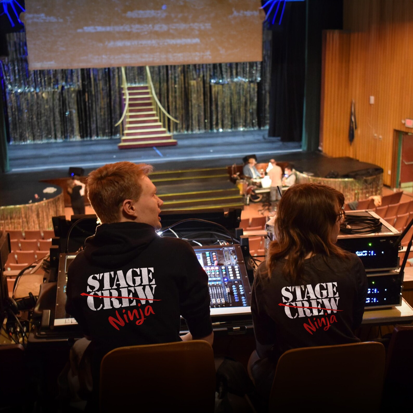 Stage Crew Ninja Hoodie for Stage Technicians Hooded Sweatshirt Theater ...