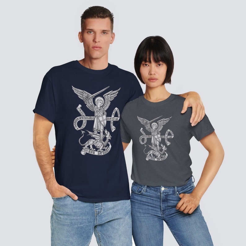 Saint Michael Archangel T-shirt St Michael Dragon Tshirt Christian Gift ...