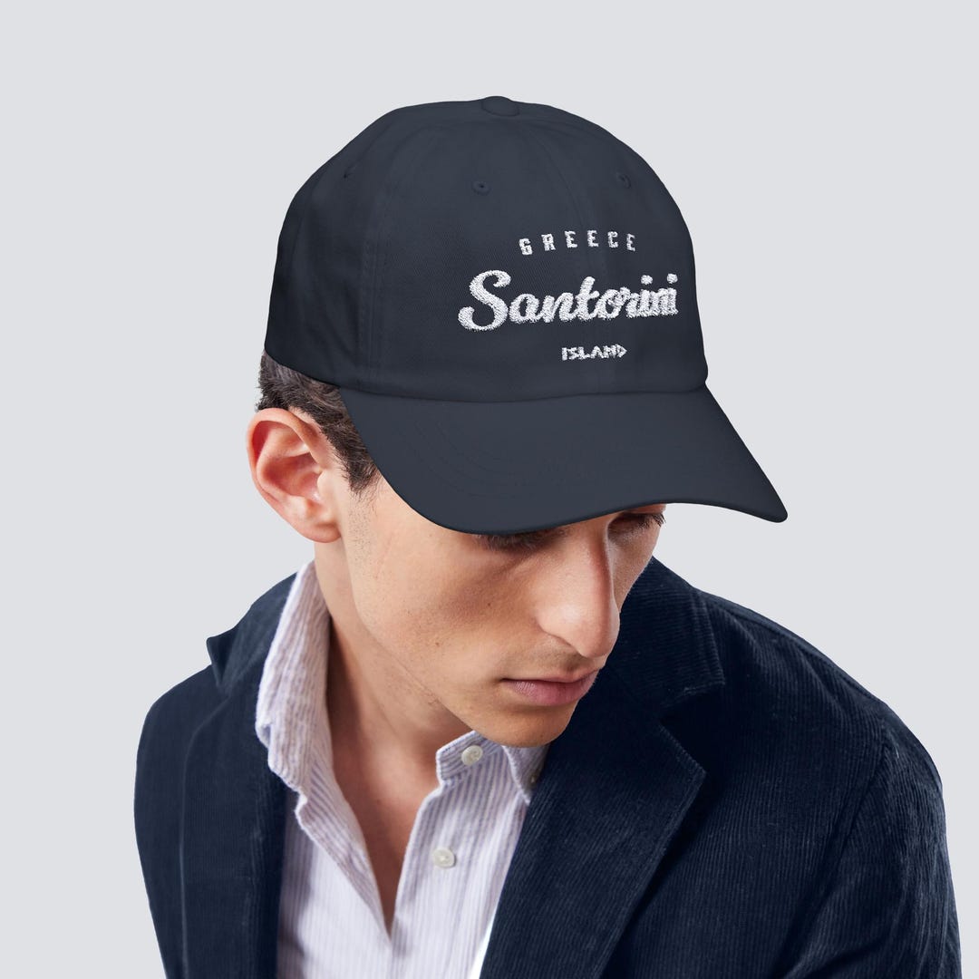 Santorini Greece Cap Embroidered Greek Island Gift Dad Hat Santorini ...