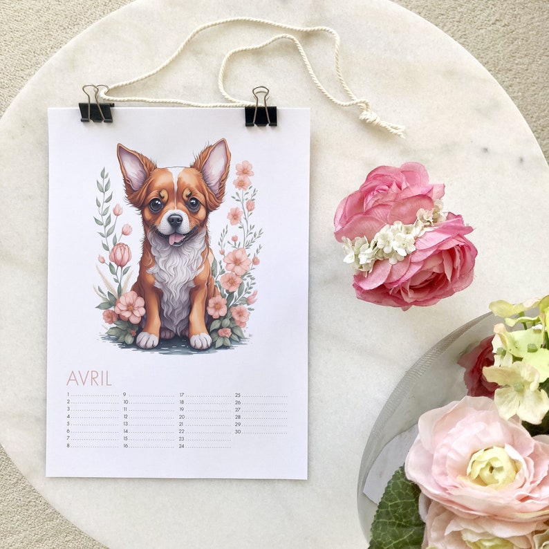 Perpetual Calendar for Birthdays With Cute Dogs, A4 Format Ready to ...