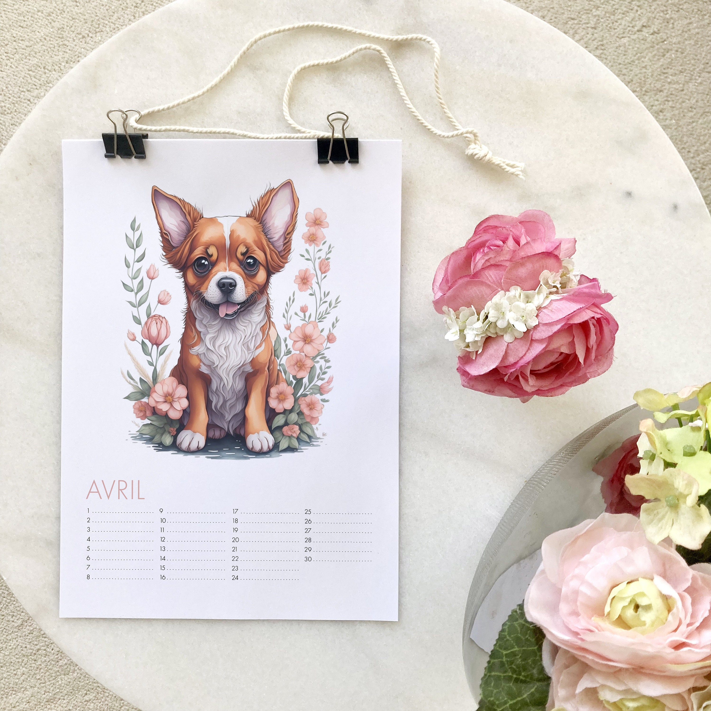 Perpetual Calendar for Birthdays With Cute Dogs, A4 Format Ready to ...