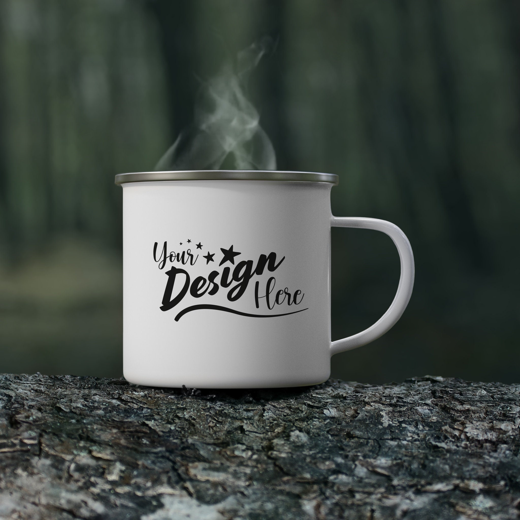 Mockup Video Mug Enamel Camping Cup Personalized Social Media Mug Video ...