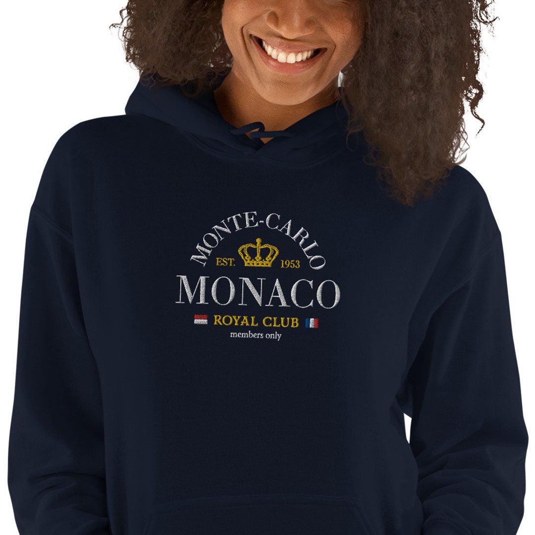Monaco Hoodie Embroidery Monte Carlo Royal Club French Riviera Unisex ...