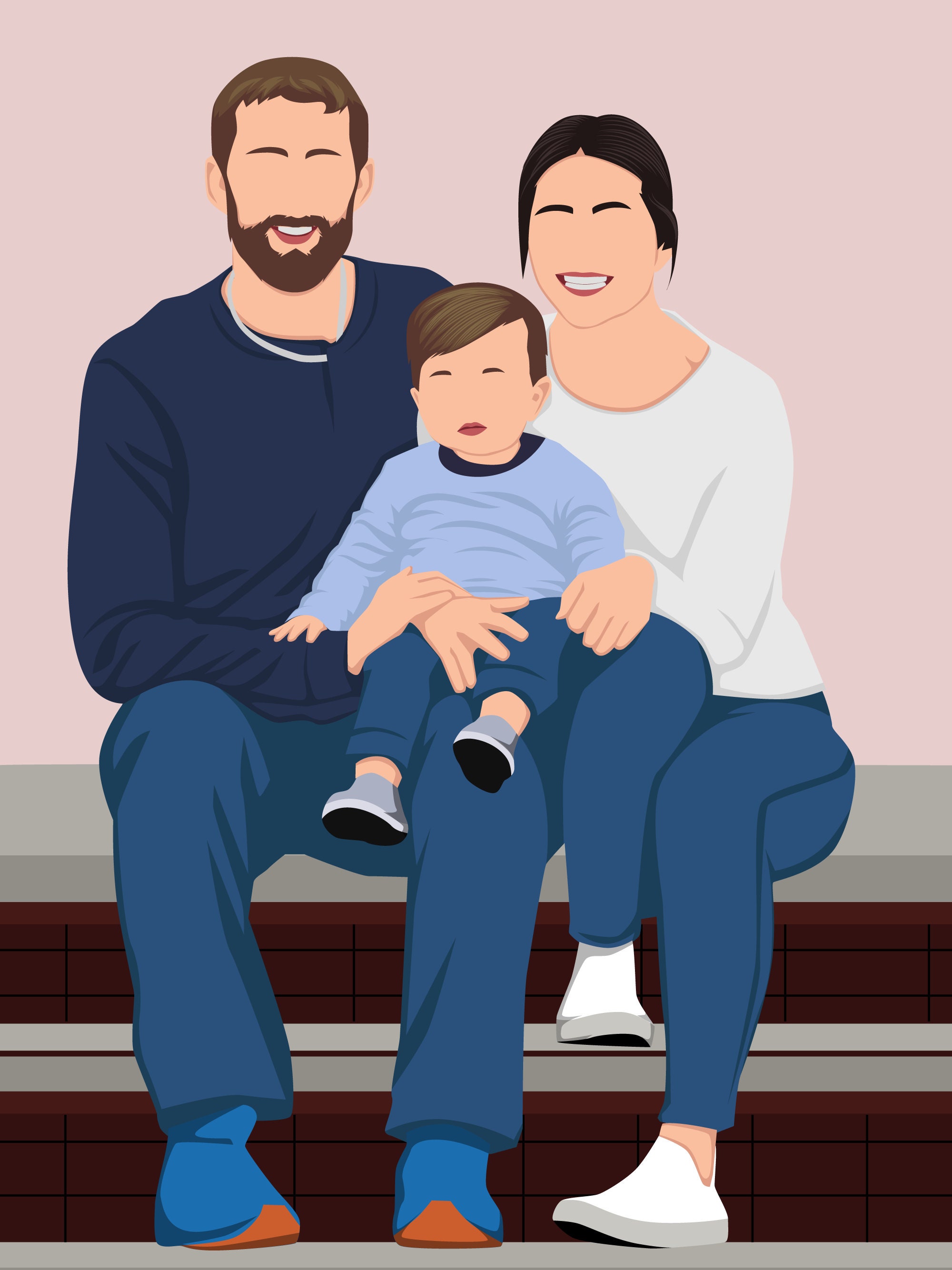 Faceless Portrait Custom, Couple Portrait, Cartoon Faceless, Cartoon ...